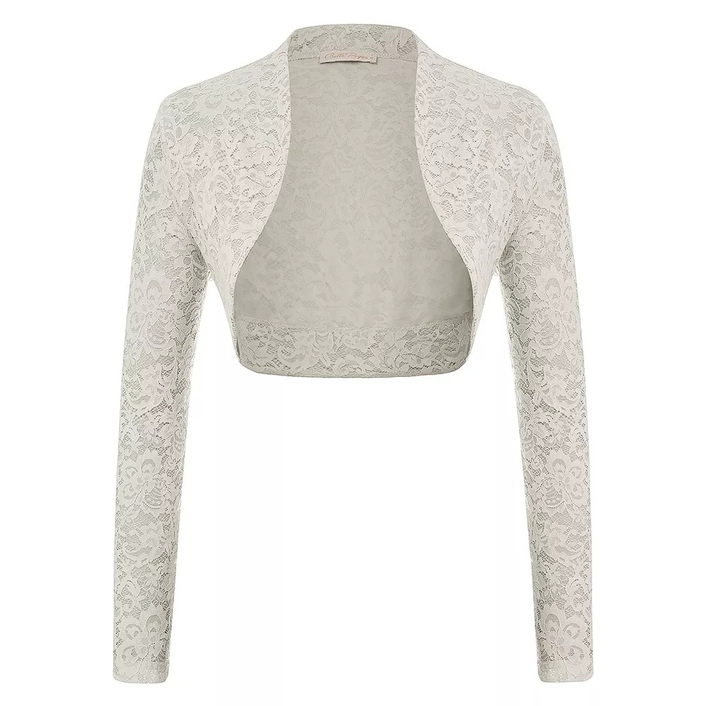 Blonde bolero, Linea - langærmet blonde bolero, creme