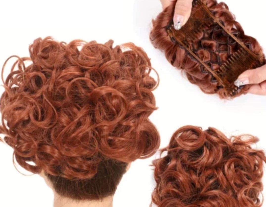 Ekstra Hårstykke – Rød Krøllet Stil
